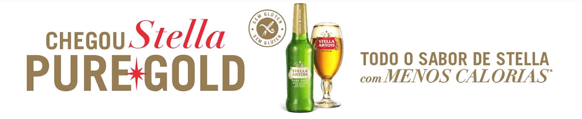STELLA ARTOIS LANÇA VERSÃO PURE GOLD COM 17% MENOS CALORIAS - Mesa de bar
